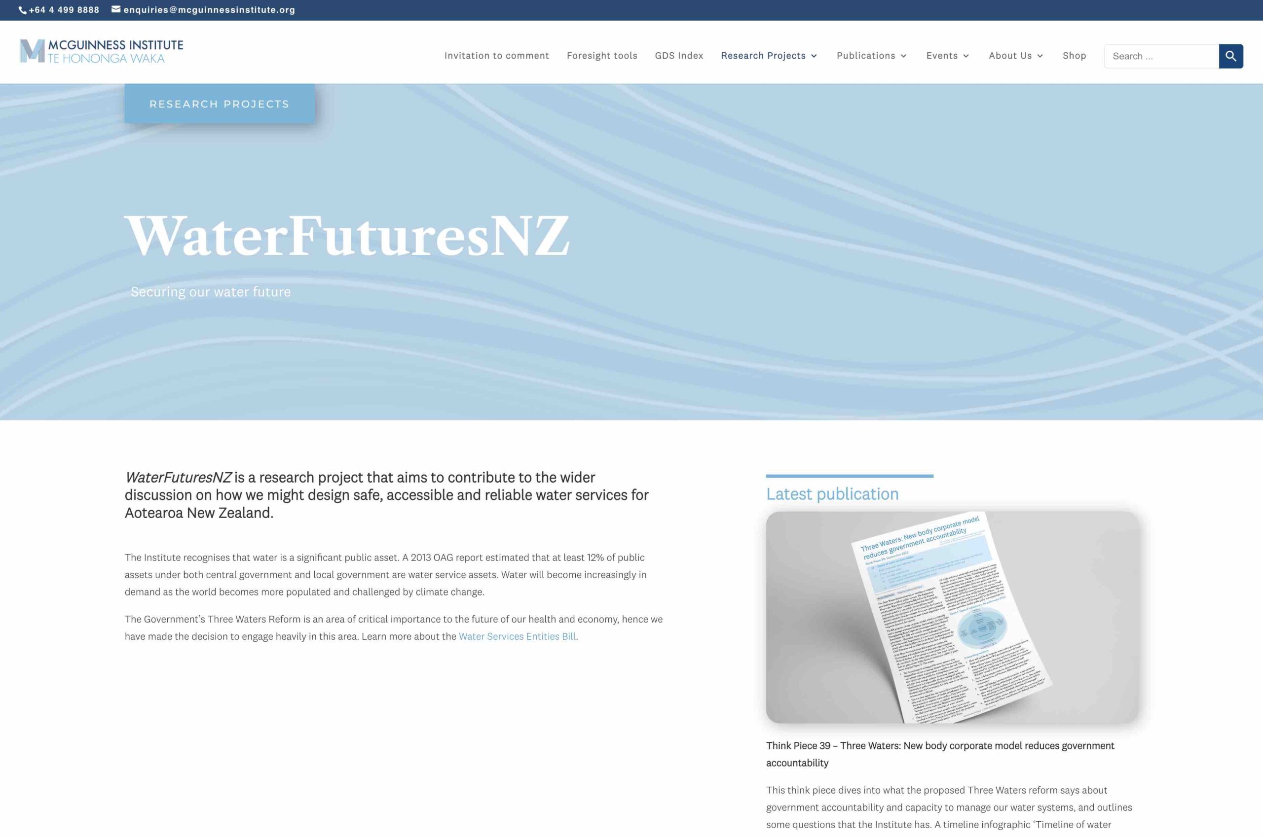 WaterFuturesNZ - McGuinness Institute