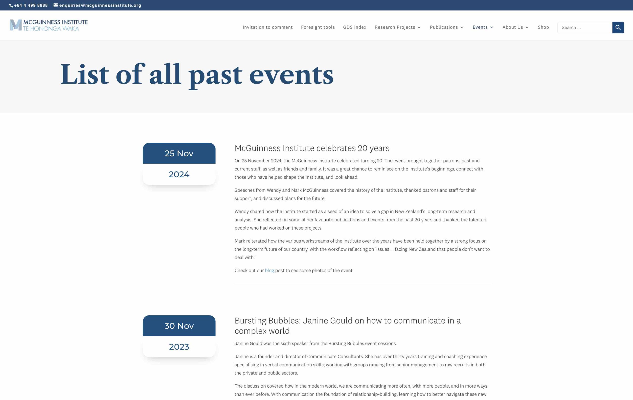 Past events - McGuinness Institute