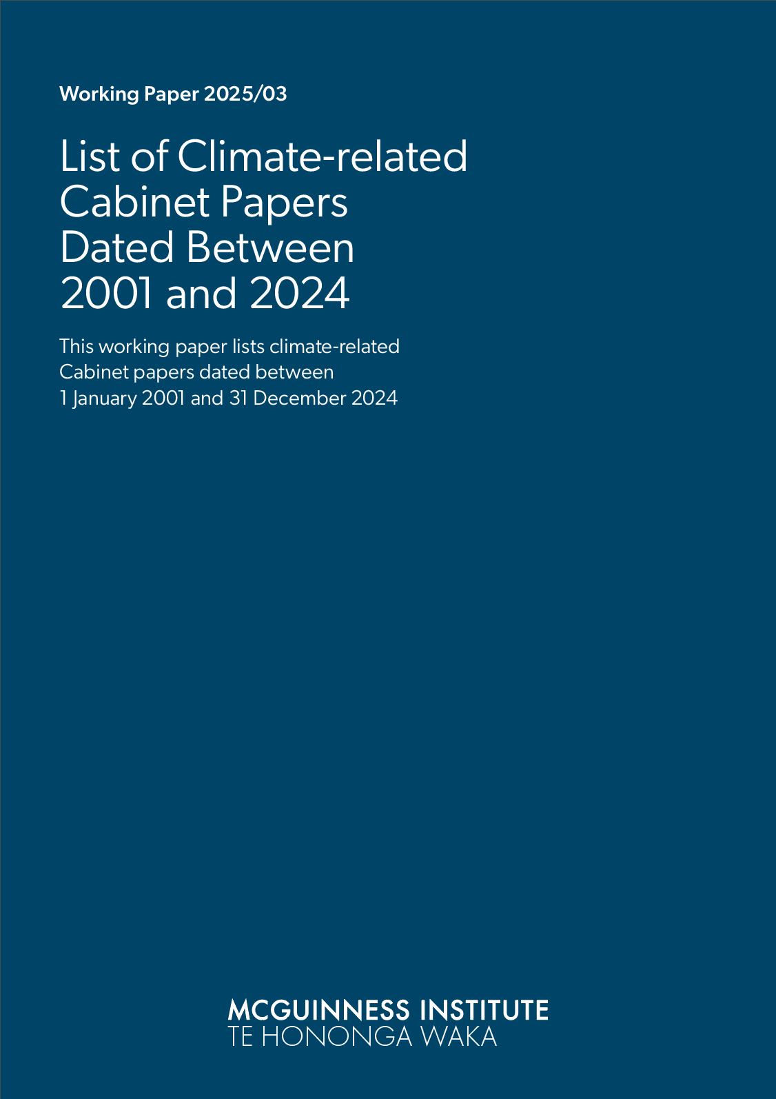 Working Papers - McGuinness Institute